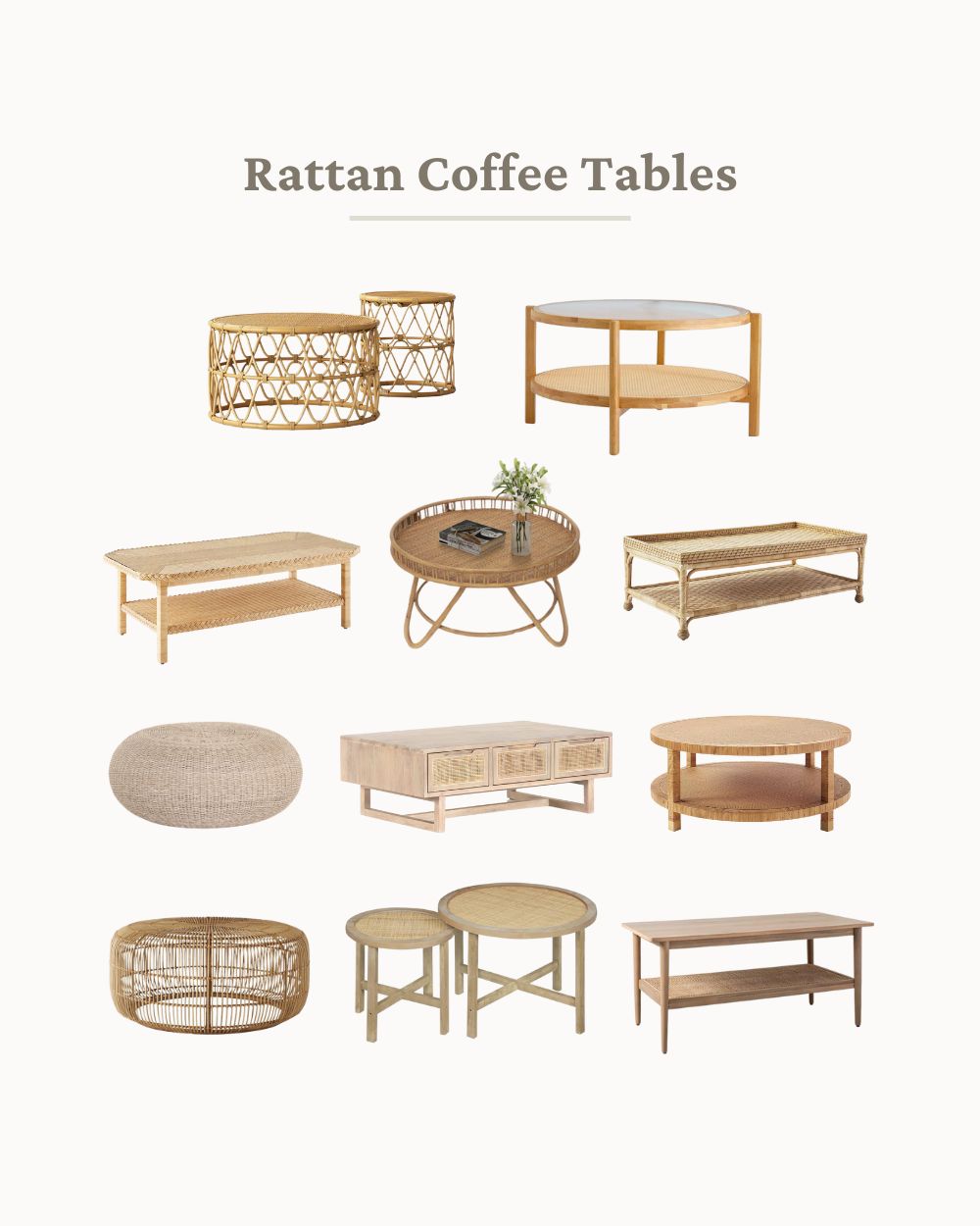 18 Prettiest Rattan Coffee Tables for Your Living Room - VIV & TIM